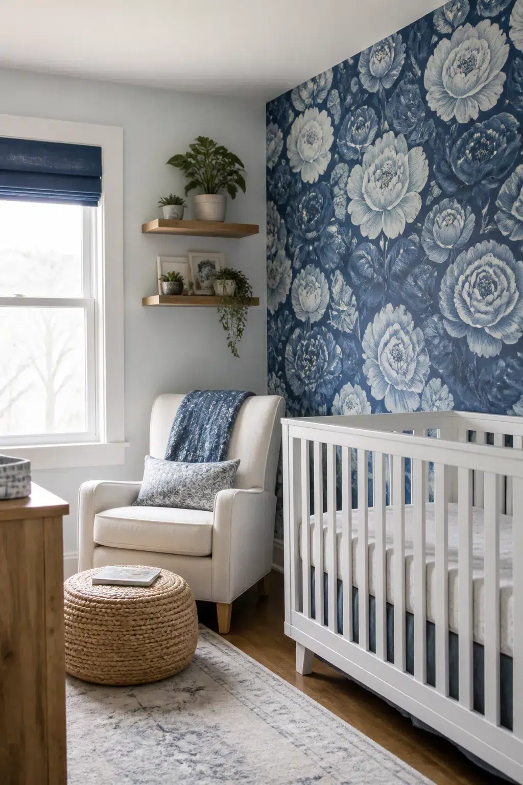 22 Blue Floral Nursery Wallpapers You'll Love